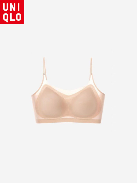 Бюстгальтер Женский Uniqlo бесшовный, размер 80A, 80B абрикосовый Поролон Спортивный Китай ...