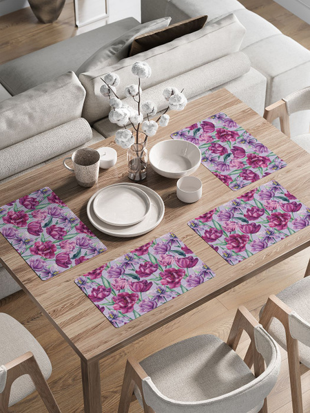 Салфетки на стол сервировочные "Распускается жизнь" для дома, 30x46 см, JoyArty, серия 8 марта ...