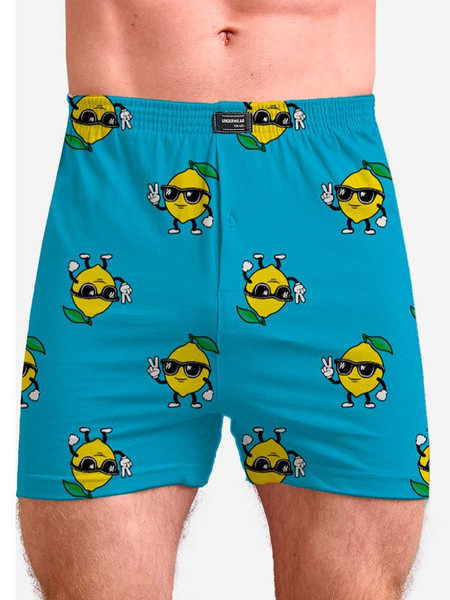 Трусы Мужской DAMASKA боксеры, шорты Хлопок зеленый, голубой, размер 56 Средняя Узбекистан ...