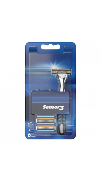 Сменные кассеты для бритья Сенсор Sensor3, 6 штук + станок купить на OZON по низкой цене ...