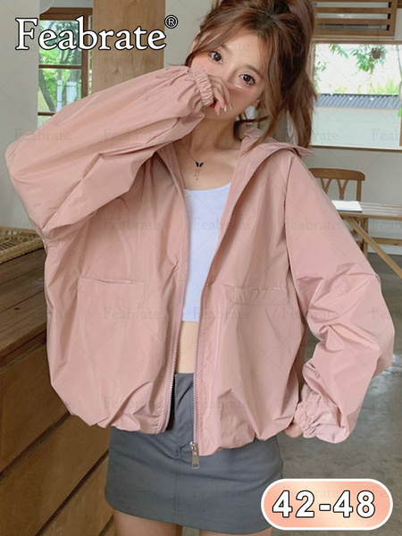 Куртка Женский Feabrate розовый пиджачный Полиэфирное волокно, размер 48 Длинный Демисезон ...