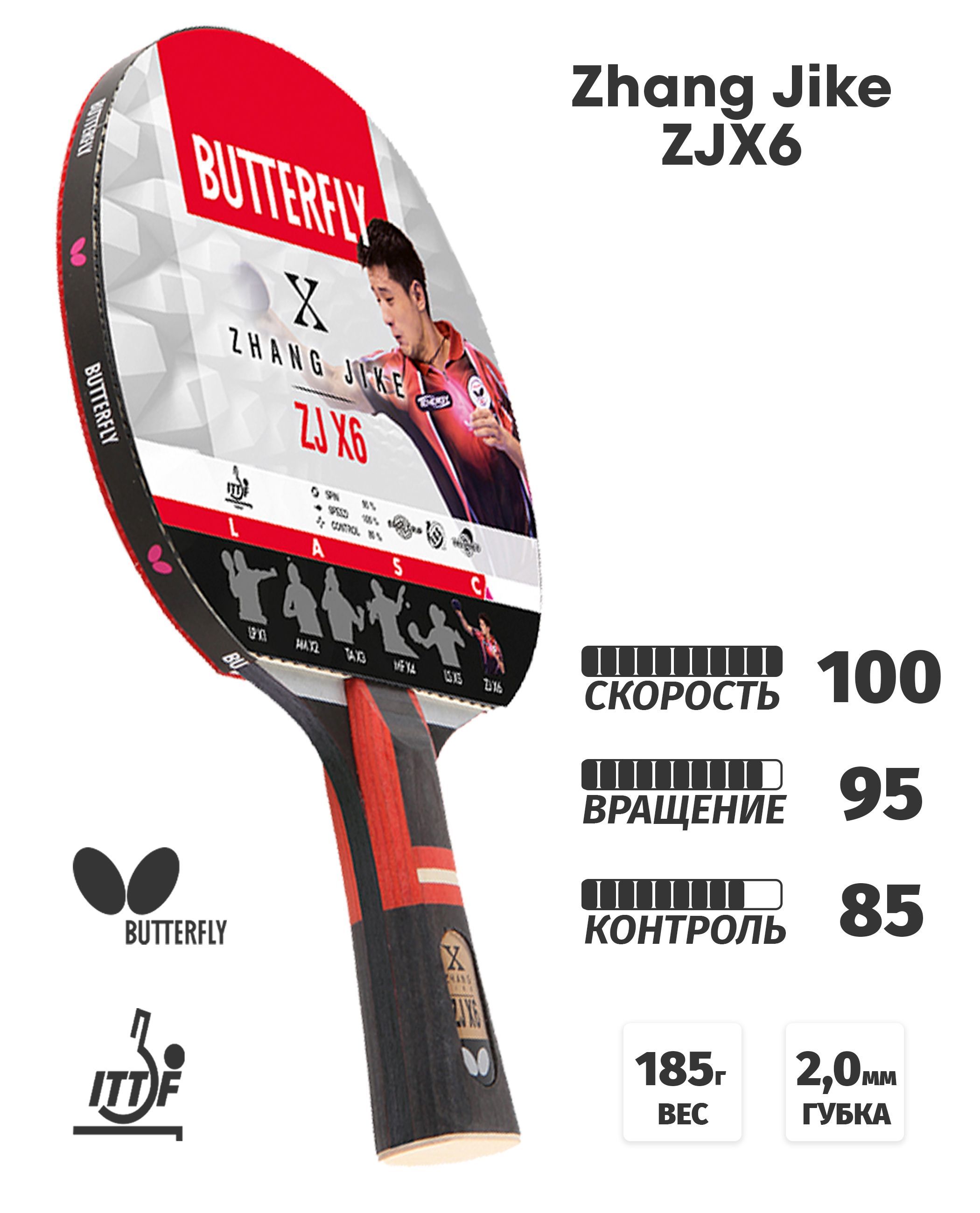 Ракетка для настольного тенниса Butterfly Zhang Jike ZJX6 купить на OZON по низкой цене (232788310)
