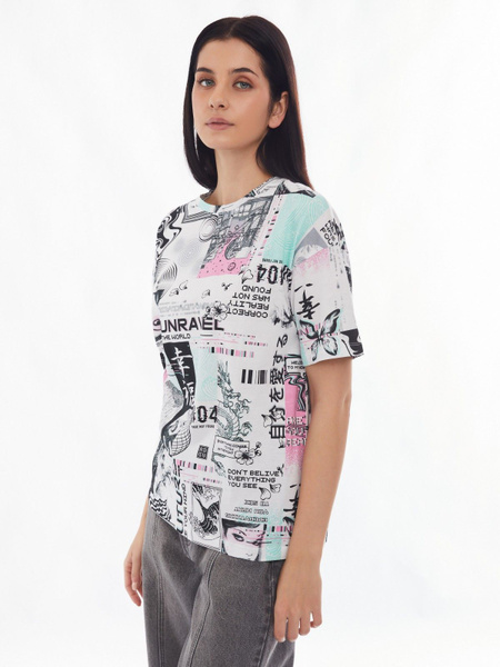 Футболка Zolla, размер 50, цвет белый, 100% Хлопок - купить по выгодной цене в интернет-магазине ...