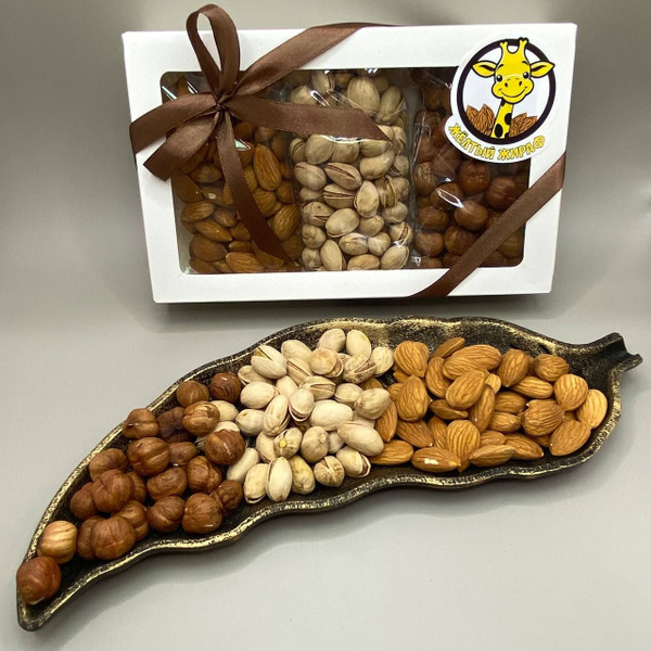 Миндаль, фисташка, фундук. Подарочный набор из орехов, 300 гр - купить ...