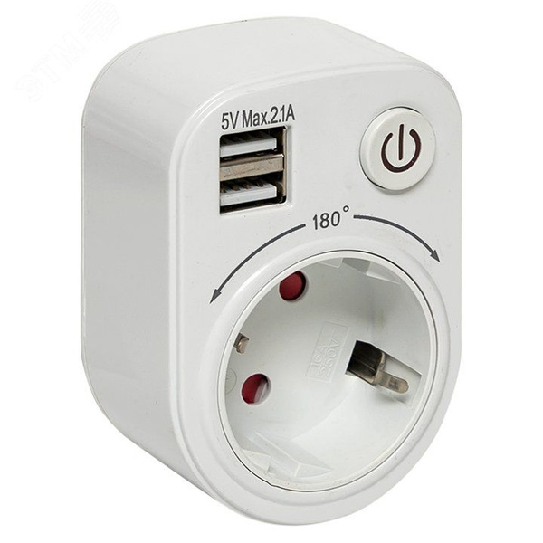 EKF PROxima Блок розеточный (розетка 2P+E 16А, 2 USB разъема 5V 2,1A) SB-01 - 3 шт - купить по ...