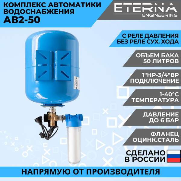 Гидроаккумулятор в сборе с автоматикой ETERNA АвтоБак АВ2-50 гидробак ...