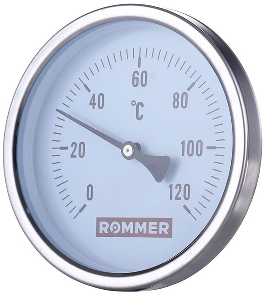 Термометр биметаллический ROMMER 1/2" (корпус 63 мм, гильза 50 мм ...