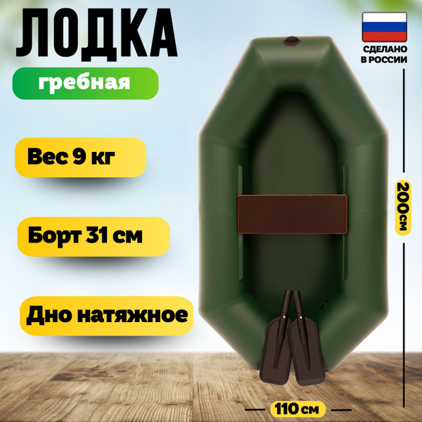Надувная лодка ПВХ 200 лайт гребная с гребками - купить по выгодной ...