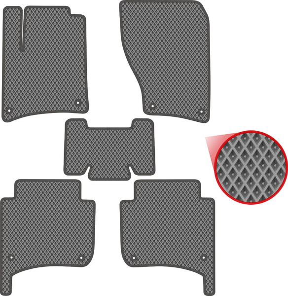 Коврики в салон автомобиля Carstar Porsche Cayenne II (2010-2017), цвет ...
