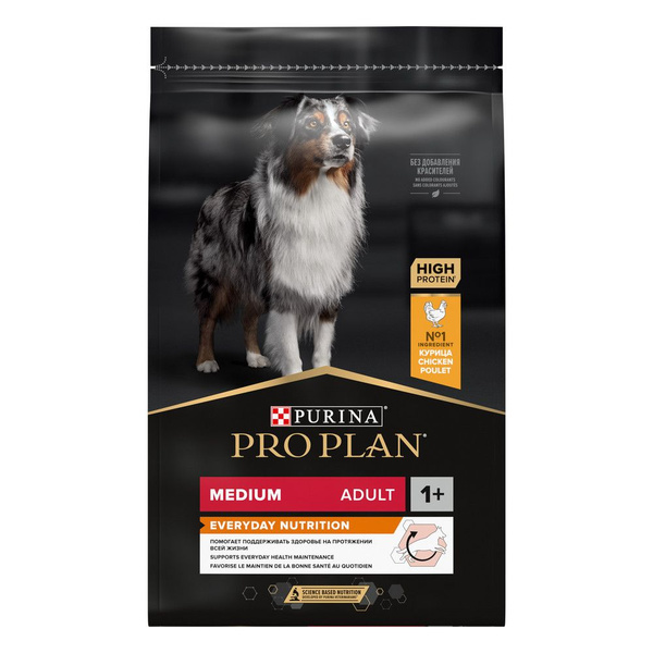 PRO PLAN для собак сухой 7кг Adult Medium Курица с Рисом для средних ...