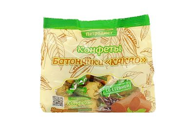 Петродиет батончики какао со стевией на фруктозе, 200 г, пакет ...