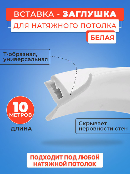 Вставка-заглушка, плинтус для натяжного потолка 10 м. моток- 1 шт ...