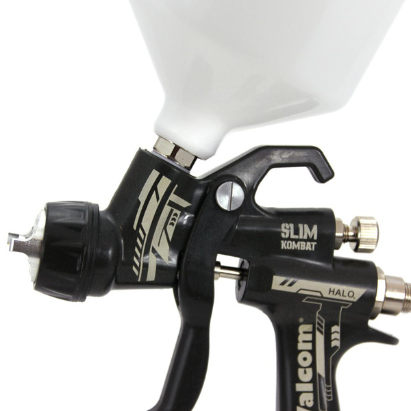 Краскопульт SLIM KOMBAT S HTE/HALO с верхним пластиковым бачком 0,68 л., сопло 1,4мм., Walcom ...