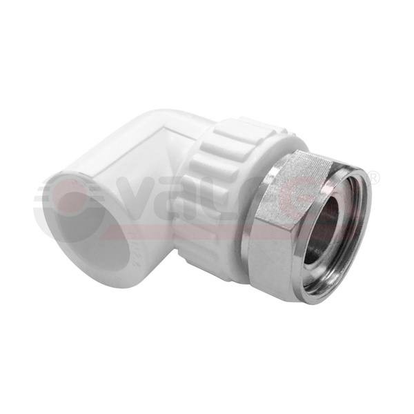 Уголок с накидной гайкой 25 х 3/4' полипропиленовый PPR белый 10138025 VALFEX - купить с ...