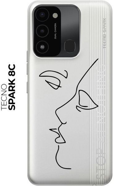 Силиконовый чехол Faces для Tecno Spark 8c Go 2022 Техно Спарк 8С Го 2022 с 3d эффектом