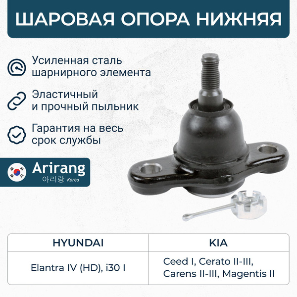 Шаровая опора нижняя для Hyundai Elantra 4, I30 1, Kia Ceed 1, Cerato 2 ...