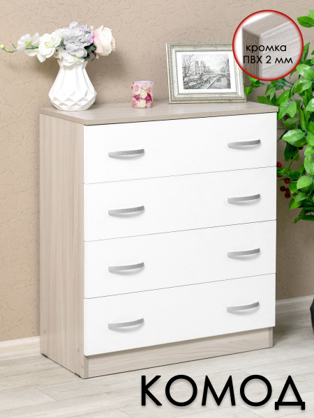 Комод Мебельная фабрика ЛЕНА Комод№11_ясень шимо светлый; белый иней ...