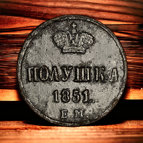 Монета Российской Империи Полушка 1851 года, ЕМ. Николай I - купить в интернет-магазине OZON с ...