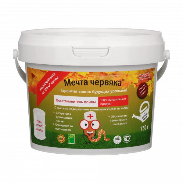 Удобрение " Мечта червяка" для восстановления почвы, ведро 750 гр ...