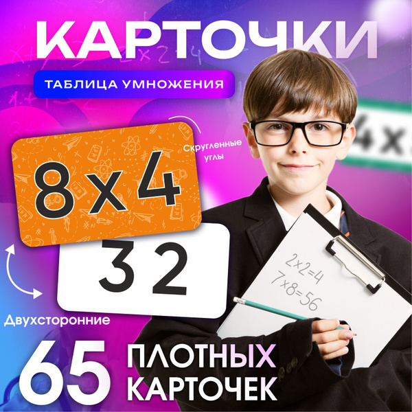 Таблица умножения карточки тренажер по математике - купить с доставкой ...
