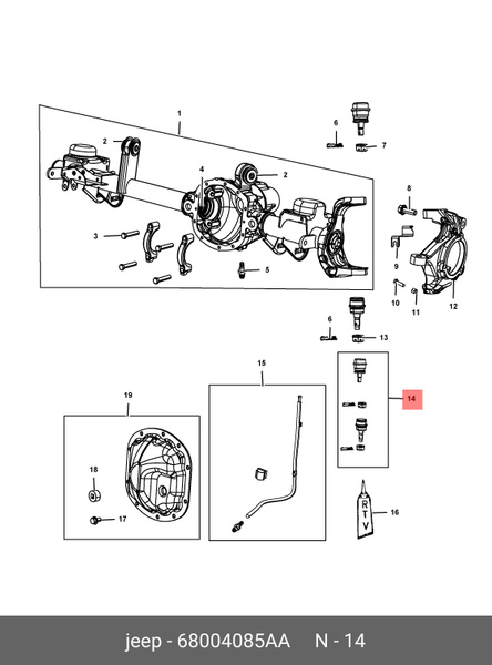 Шаровая опора верхняя нижняя к-т перед Chrysler 68004085AA - купить по ...