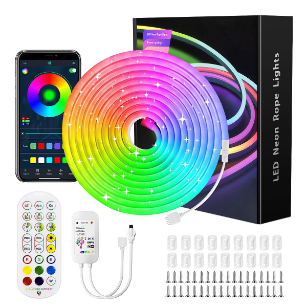 Светодиодная лента ColorRGB, 220В, IP68, 108 LED/m Неоновая лампа ...