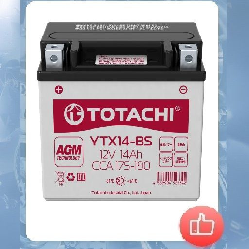 Характеристики TOTACHI Аккумулятор для мототехники, 14 А•ч, Прямая ...