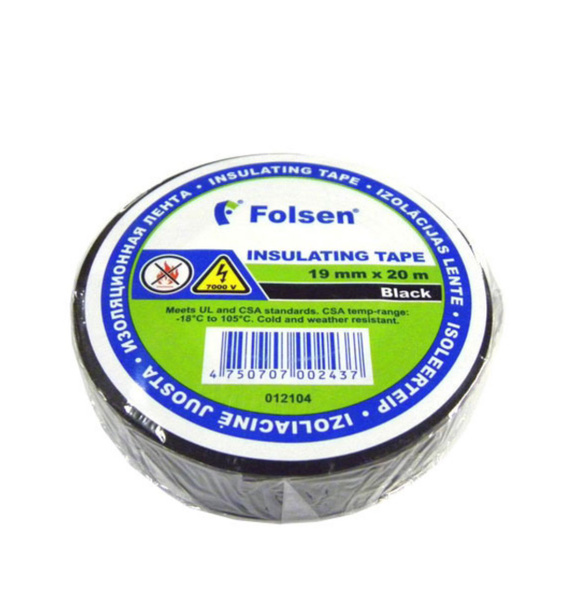 Изолента Folsen 19 мм 20 м, 1 шт. - купить по низкой цене в интернет ...