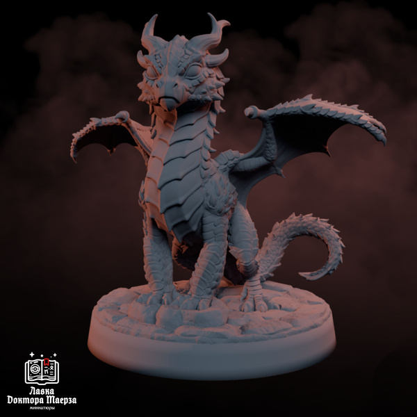 Характеристики Миниатюра для ДнД / DnD / для настольных игр , "Молодой дракончик" в 32 масштабе ...