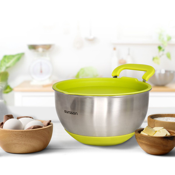 Миска Oursson, 2800 мл, Нержавеющая сталь, Силикон купить по низкой цене в интернет-магазине ...