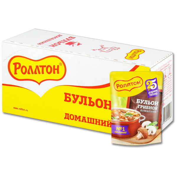 Роллтон Бульон "Грибной" домашний в пакете, 90 г, 24 шт. - купить с ...