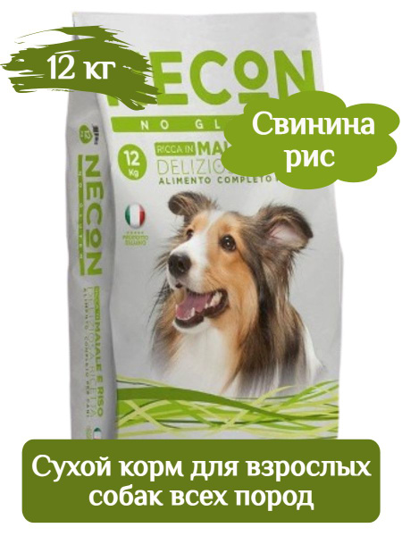 NECON корм безглютеновый для взрослых собак всех пород со свининой и ...