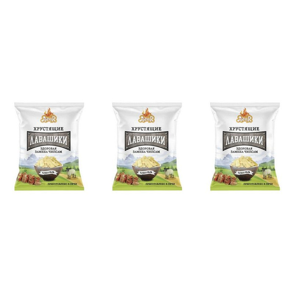 Azar Хрустящие лавашики Со вкусом Шашлык, 90 г, 3 уп - купить с ...