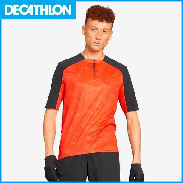 Футболка DECATHLON, размер 46, цвет красный, черный, 84% полиэстер, 16% ...