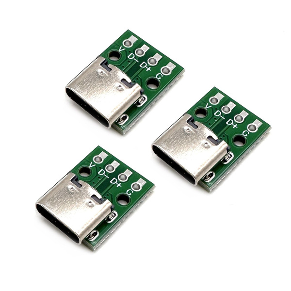 Гнездо TYPE-C на плате, 4PIN металлизированные контакты, комплект - 3шт ...