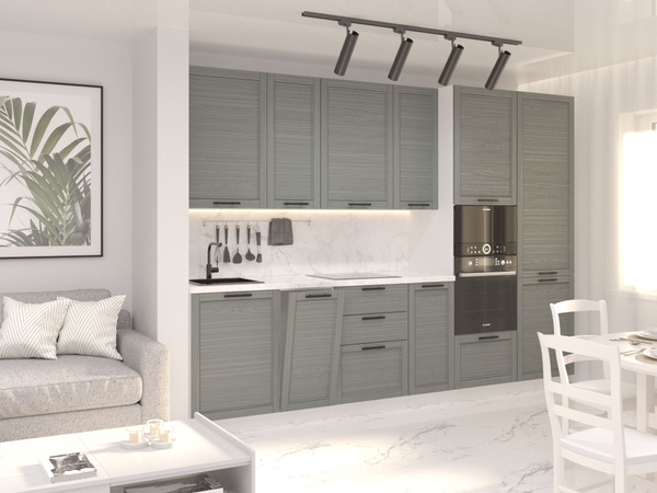 Кухонный гарнитур Сканди Grey Softwood, 3300 мм купить по выгодной цене ...