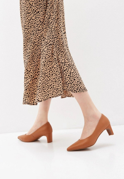 Туфли Женский Milana Натуральная кожа, размер 39 Толстый каблук 6 Россия Без застёжки Закрытый ...