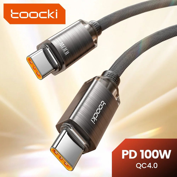 Характеристики Кабель Toocki 100W Type C-C,быстрая зарядка type c для ...
