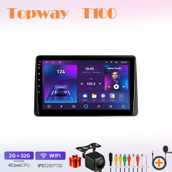 Магнитола Topway T100 (TS7/T7S) 4 ядра 2+32Гб Renault Рено Duster ...