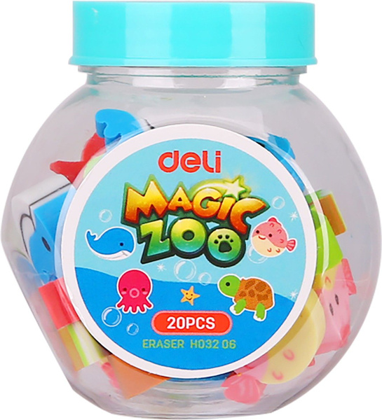 Набор ластиков "Deli. Magic Zoo" 20 шт., в ассортименте (EH03206 ...