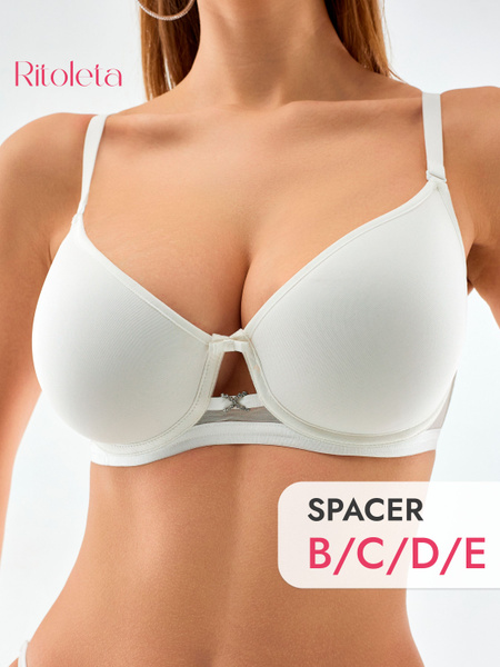 Бюстгальтер Женский Ritoleta спейсер, размер 80B белый Полиуретан Повседневный Китай Крючки ...