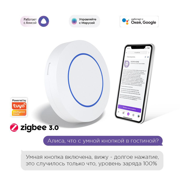 Умная кнопка Zigbee, Яндекс Алисой, Google Home купить на OZON по ...