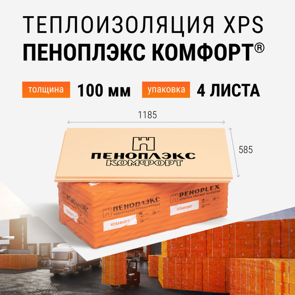 Утеплитель XPS ПЕНОПЛЭКС КОМФОРТ для крыш, стен, цоколей, балконов и ...
