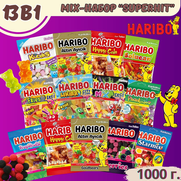Жевательный Мармелад Харибо / Haribo 1кг (1000гр) / Большой хит-набор ...