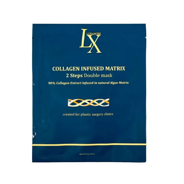 LUXANCEE COLLAGEN INFUSED MATRIX, Двухсторонняя антивозрастная тканевая ...
