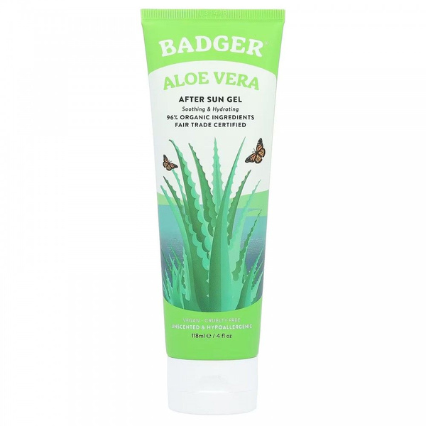 Badger, гель после загара с алоэ вера, без запаха, Aloe Vera After Sun ...