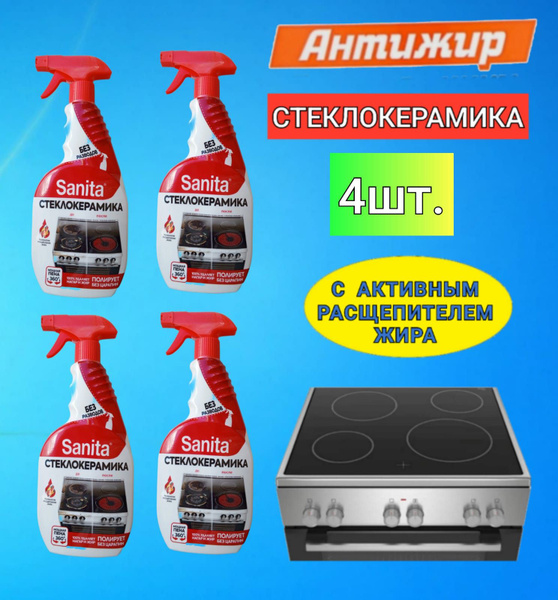 "Sanita" Средство Антижир для Стеклокерамики - купить с доставкой по ...