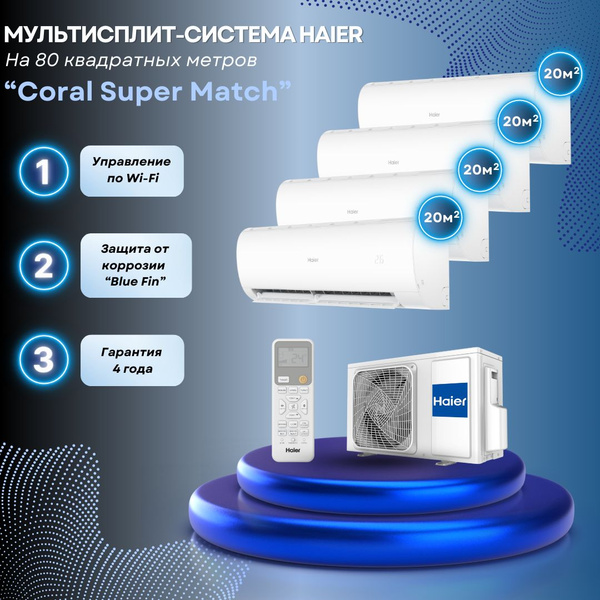 Мультисплит-система Haier Coral Super Match 4 x AS20PS1HRA-M ...