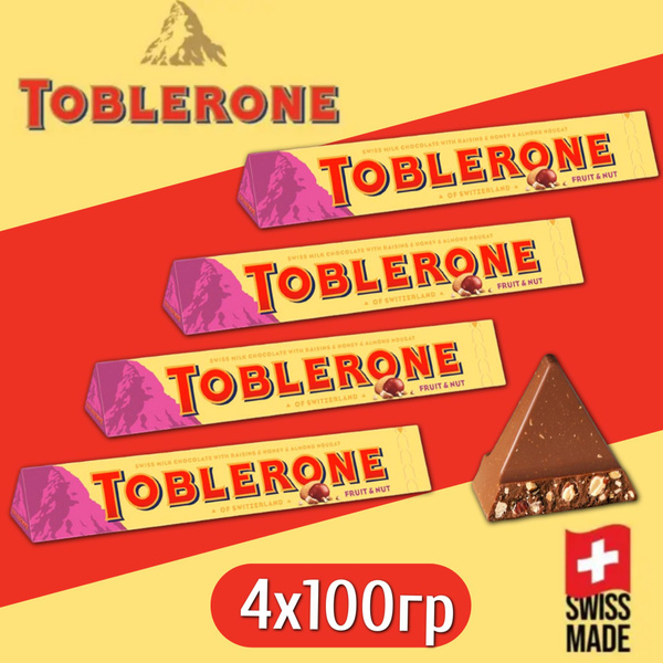 Молочный шоколад Toblerone Fruit and Nut / Тоблерон с Орехами и Изюмом ...