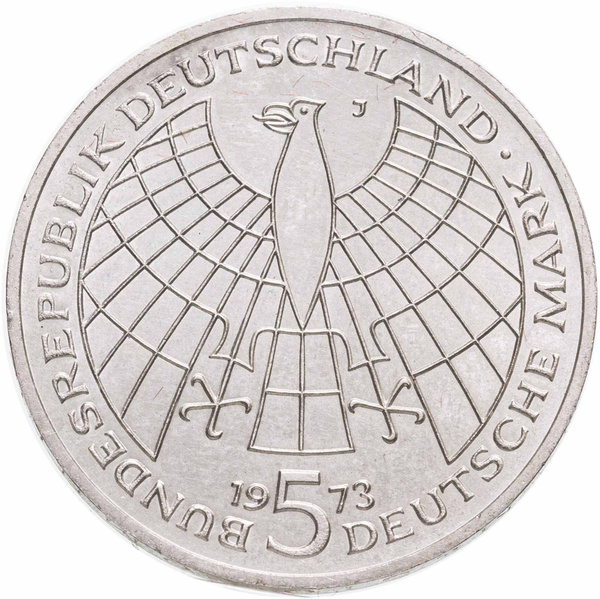Монета Германия ФРГ 5 марок 1973 500 лет со дня рождения Николая Коперника - купить в интернет ...